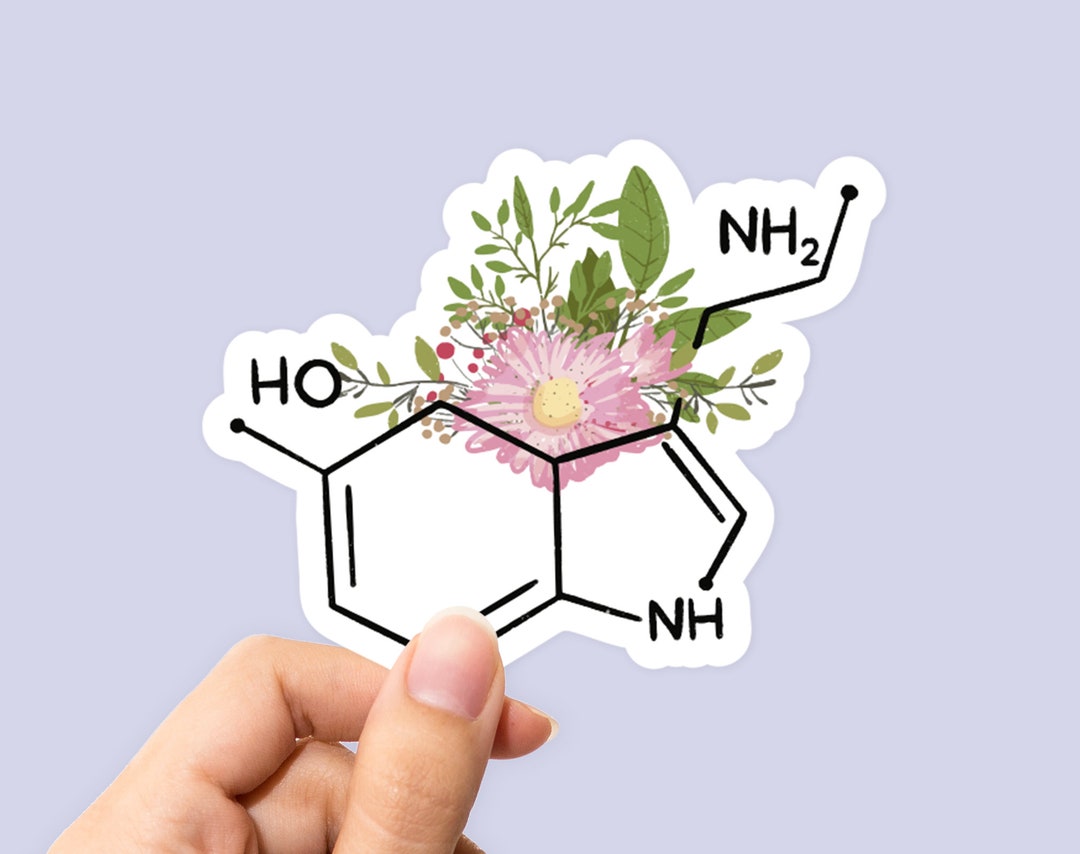 Serotonin Floral Sticker, Hormone Sticker, Mood Sticker, Feelings ...