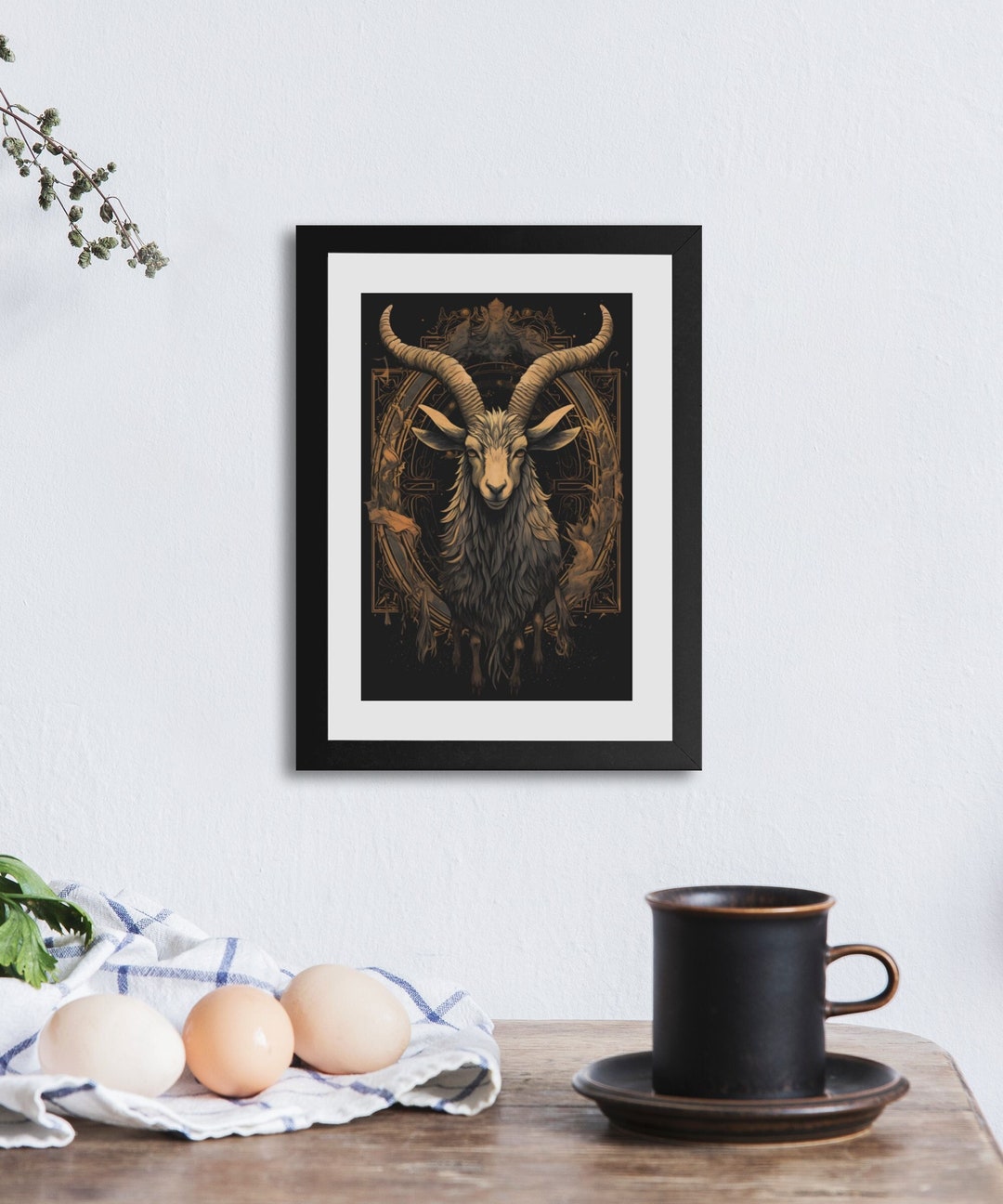 Mystic Horns Tarot Inspired Goat Art Print, Zodiac Artwork, Astrology ...