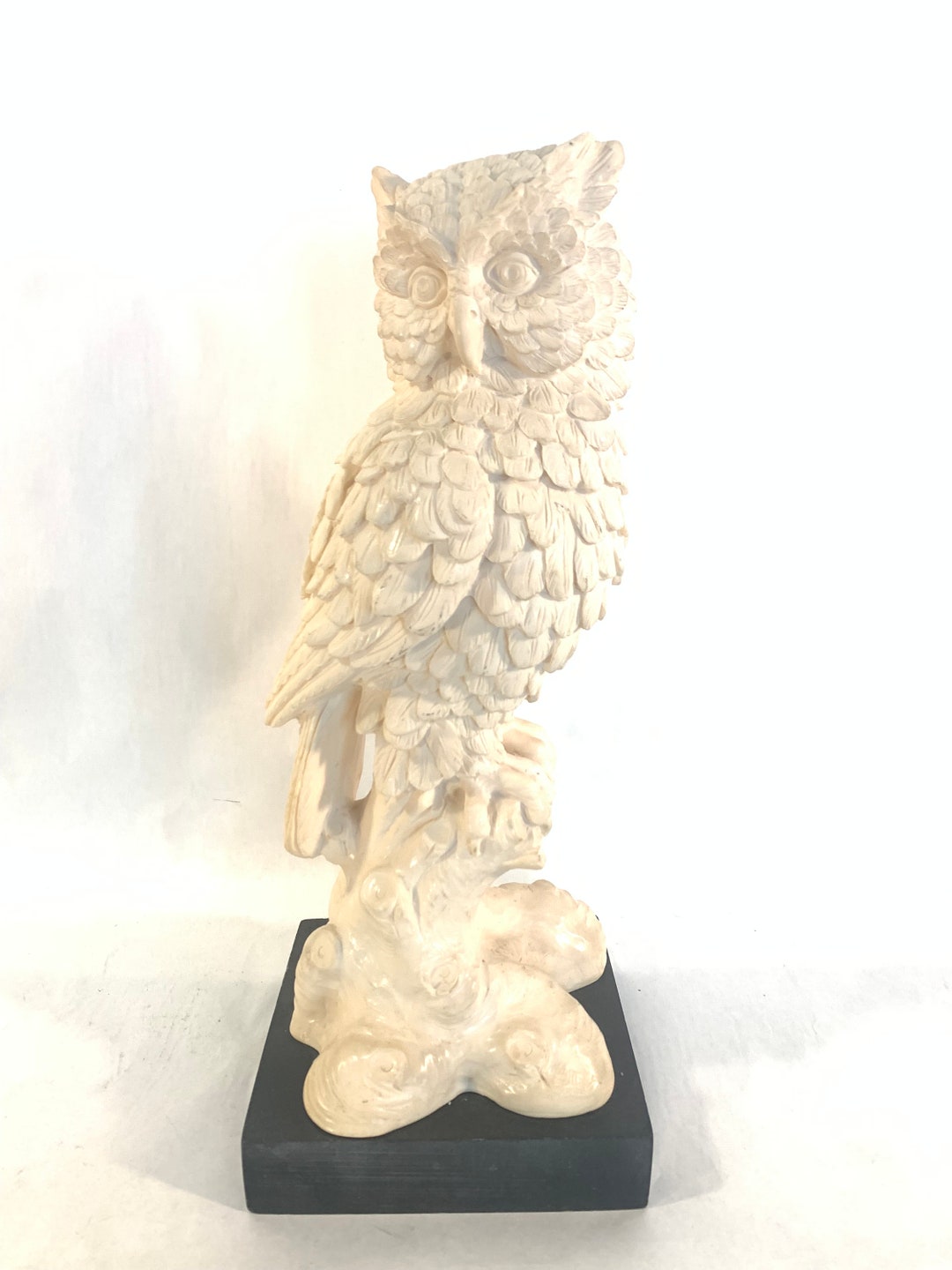 A. Santini Vintage 14” Cast Resin Owl Sculpture - Etsy