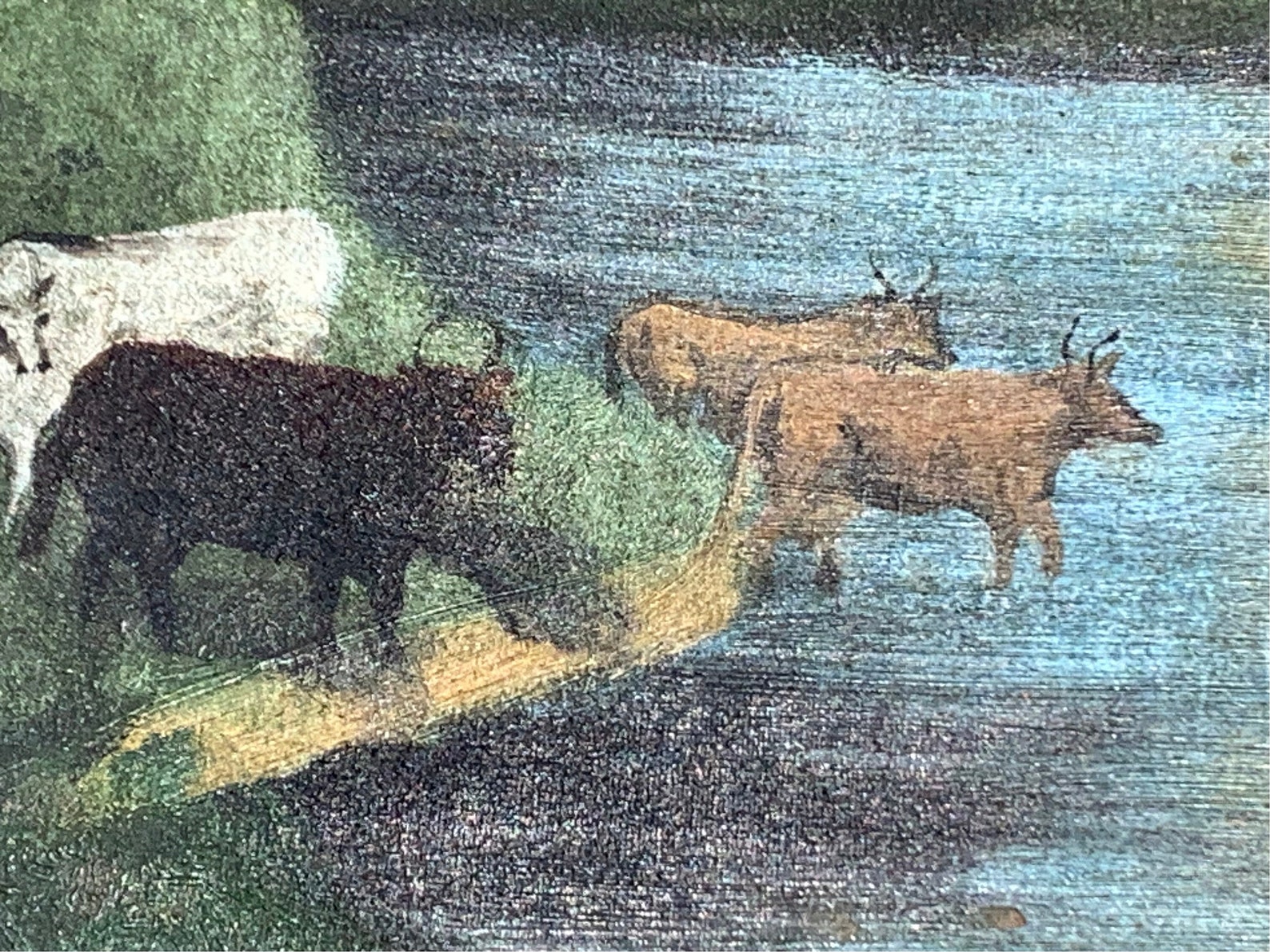 Antique After A Scene in Old Ireland Currier & Ives Oil on Linen 28 X ...