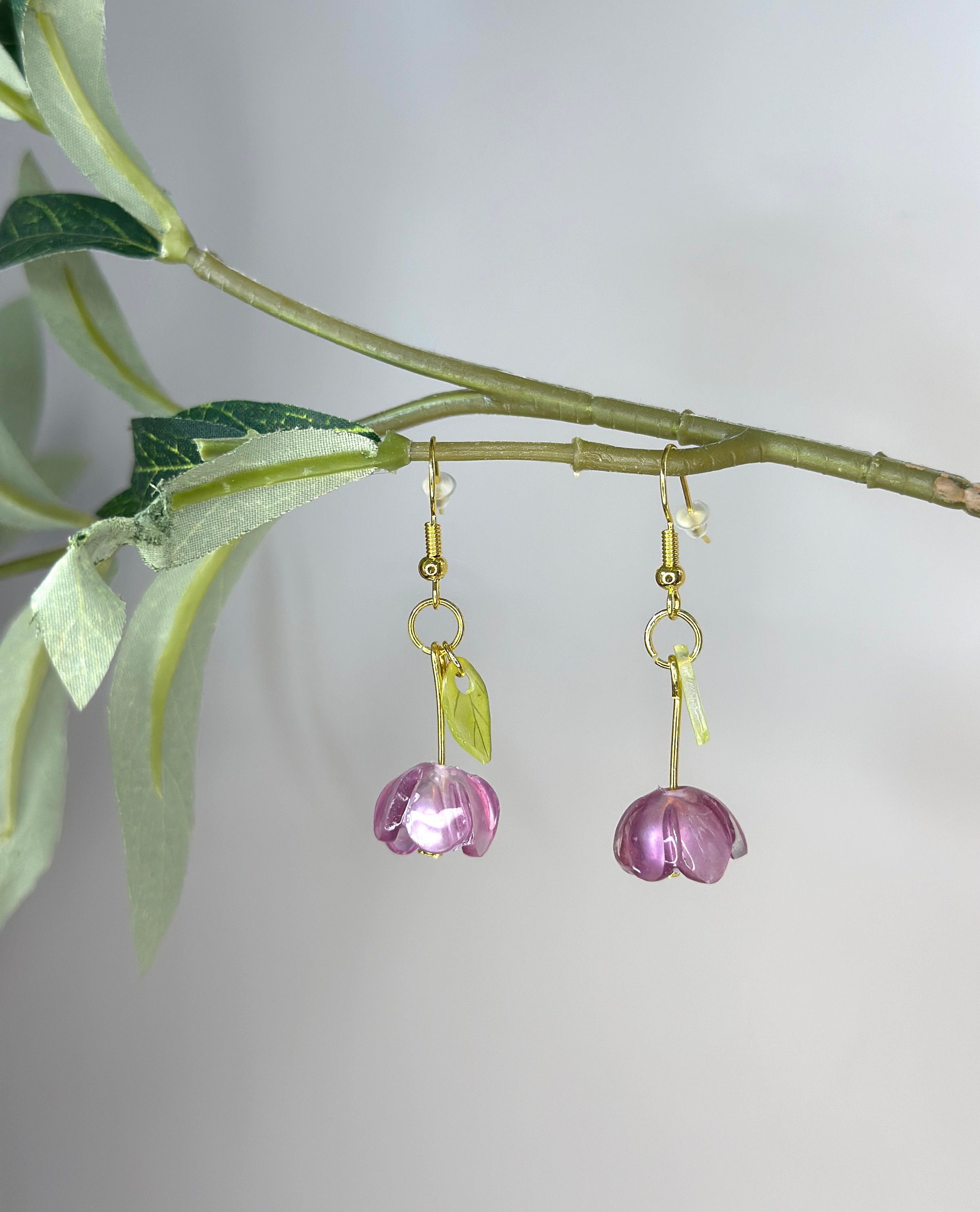 Lavender Tulip Earrings - Etsy
