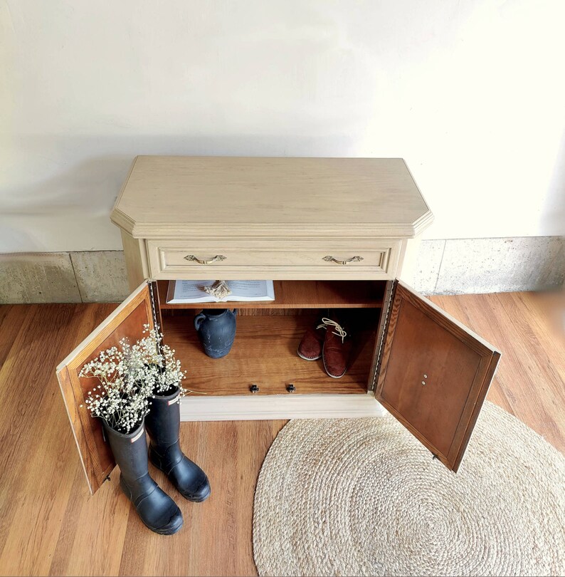 SOLID WOOD TABLE, Oak Wood Table, Entryway Table, Vintage Solid Oak ...