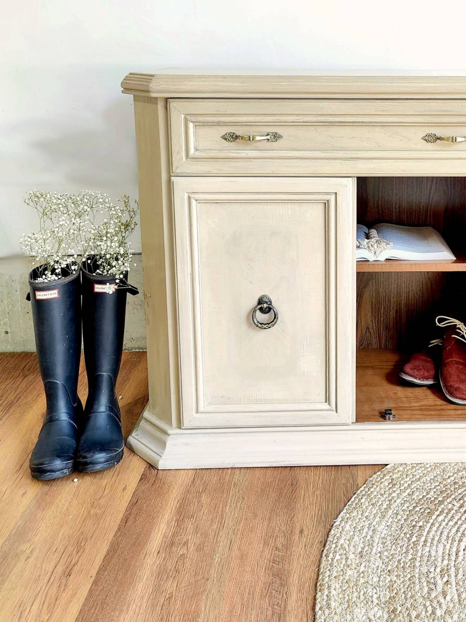 SOLID WOOD TABLE, Oak Wood Table, Entryway Table, Vintage Solid Oak ...