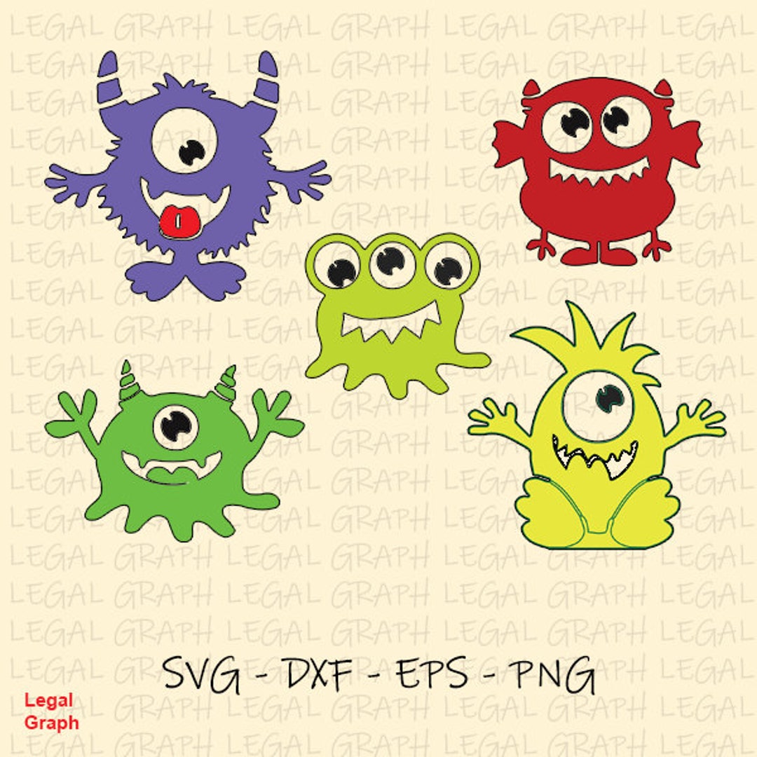 Monsters Faces Vector Cricut Bundle | Monster Clip Art Svg Eps ...