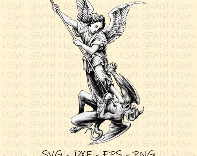 Archangel Michael Kill Satan or Devil Vector 2d Dxf and Svg - Etsy Canada