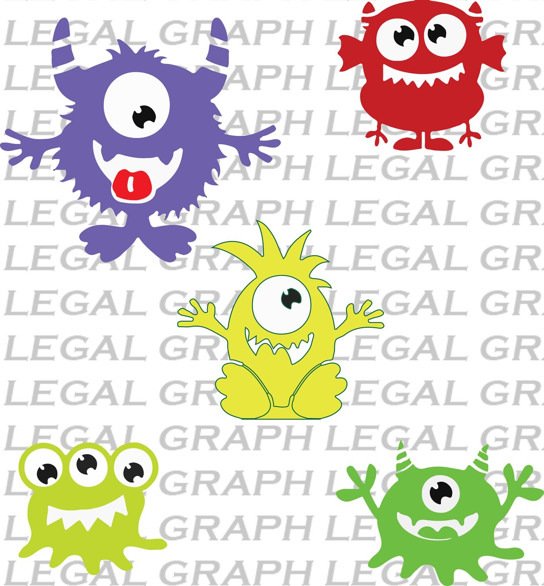 Monsters Faces Vector Cricut Bundle Monster Clip Art Svg Eps - Etsy