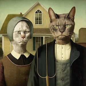 Classic Portraits Reimagined: Cats in Art History Collection set of 4 ...