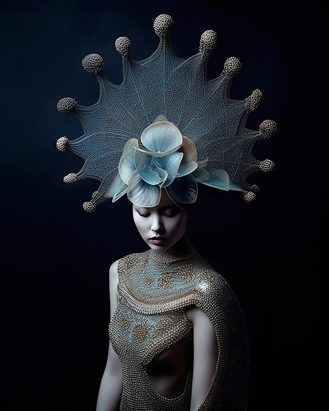 Chimera ,avant-garde Celestial Portrait - AI Art Print ,cosmic ...