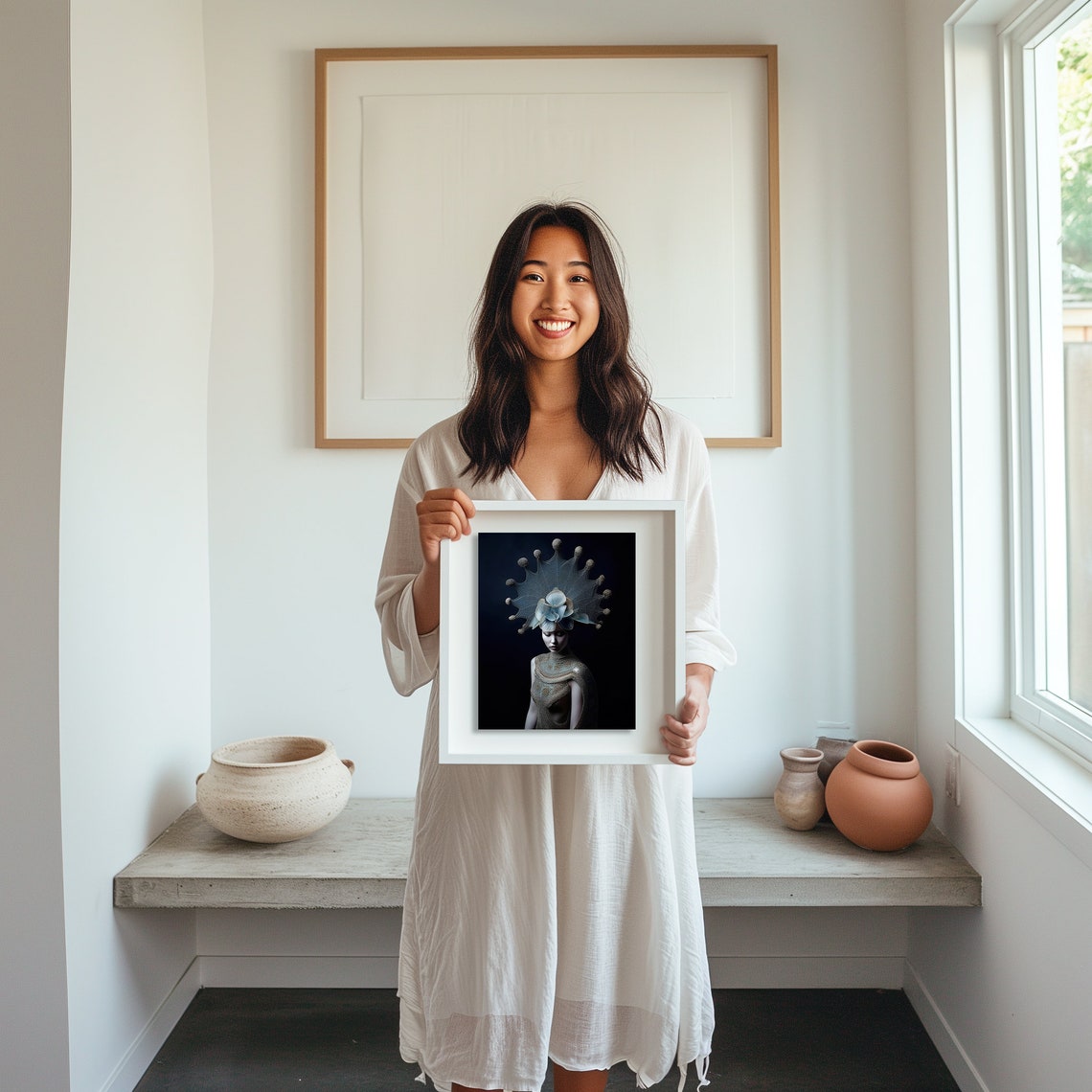 Chimera ,avant-garde Celestial Portrait - AI Art Print ,cosmic ...