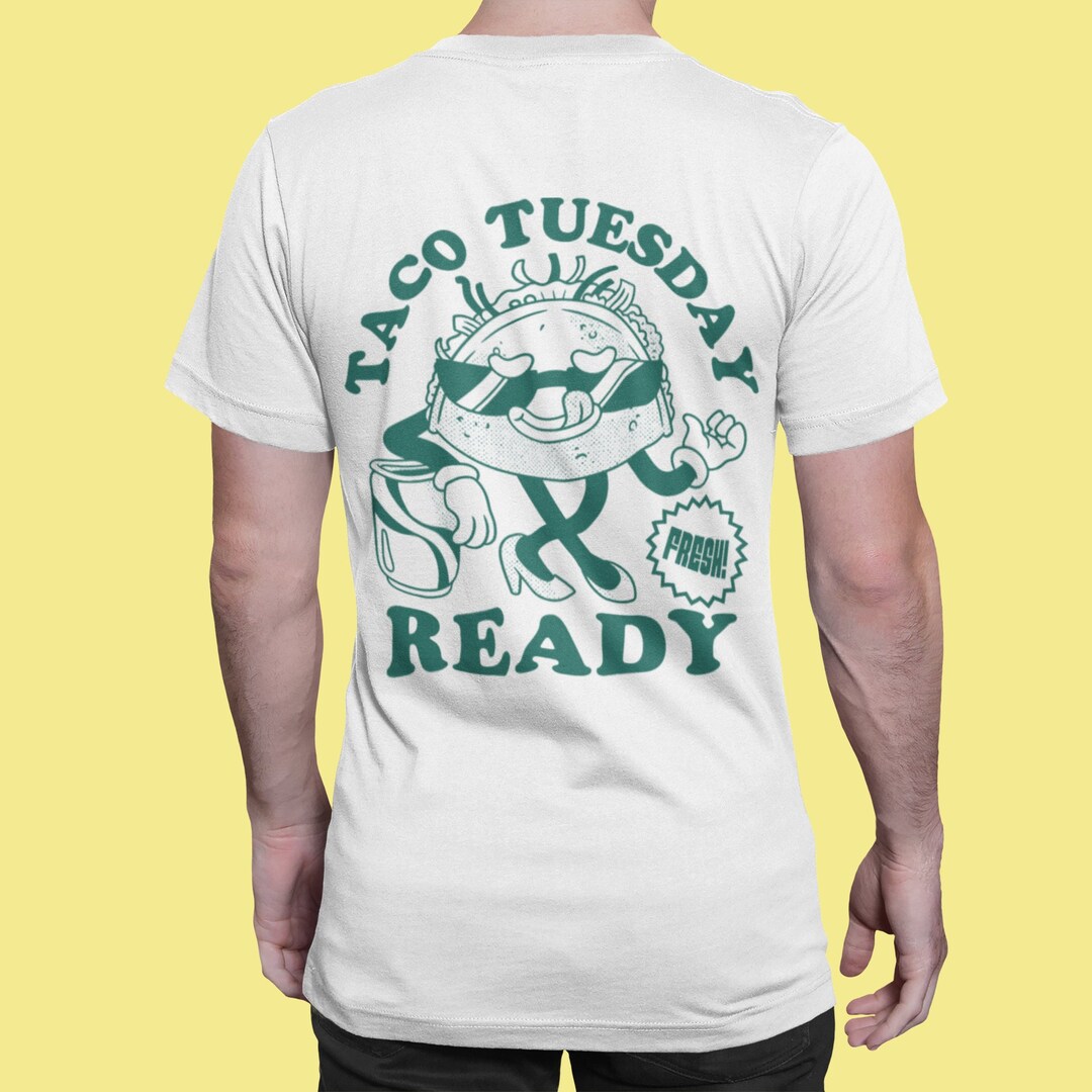 Taco Tuesday Vintage Retro Shirt, Cartoon Funny Food Tee, Cool 90s 80s ...