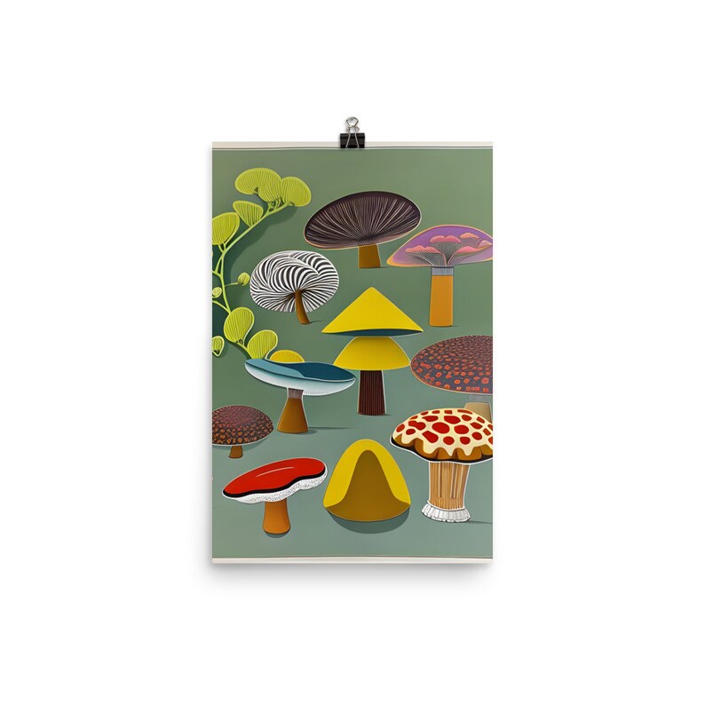 Mid Century Modern Fungus Print - Vintage Style Mushroom Wall Art - Etsy
