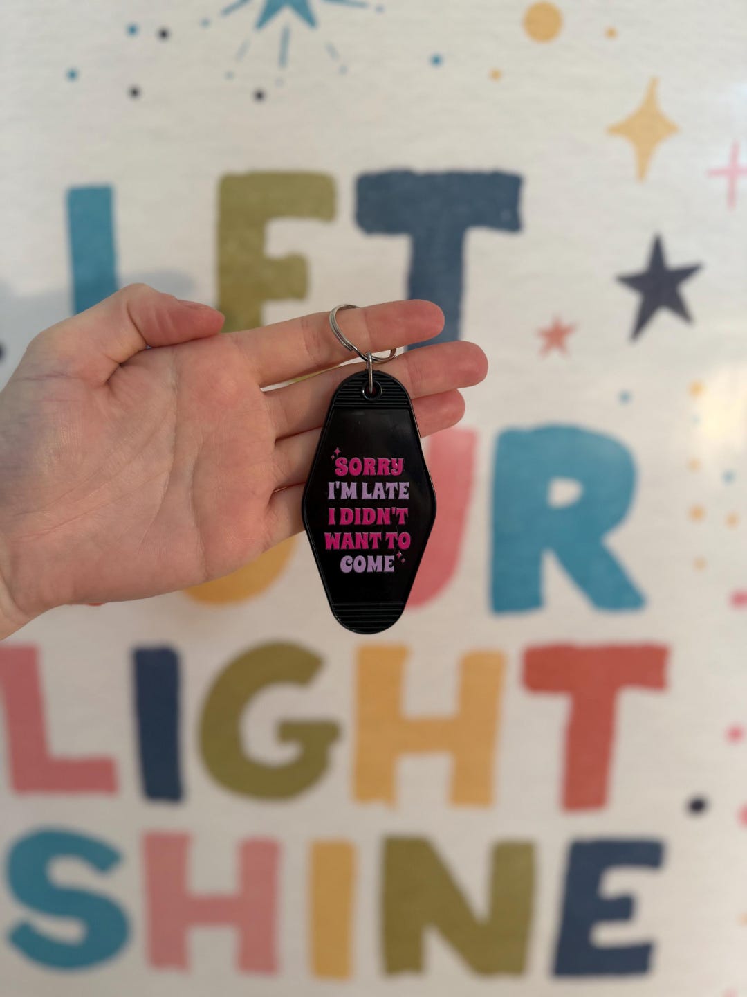 Motel Keychain | Keychain | Sorry I’m Late - Etsy