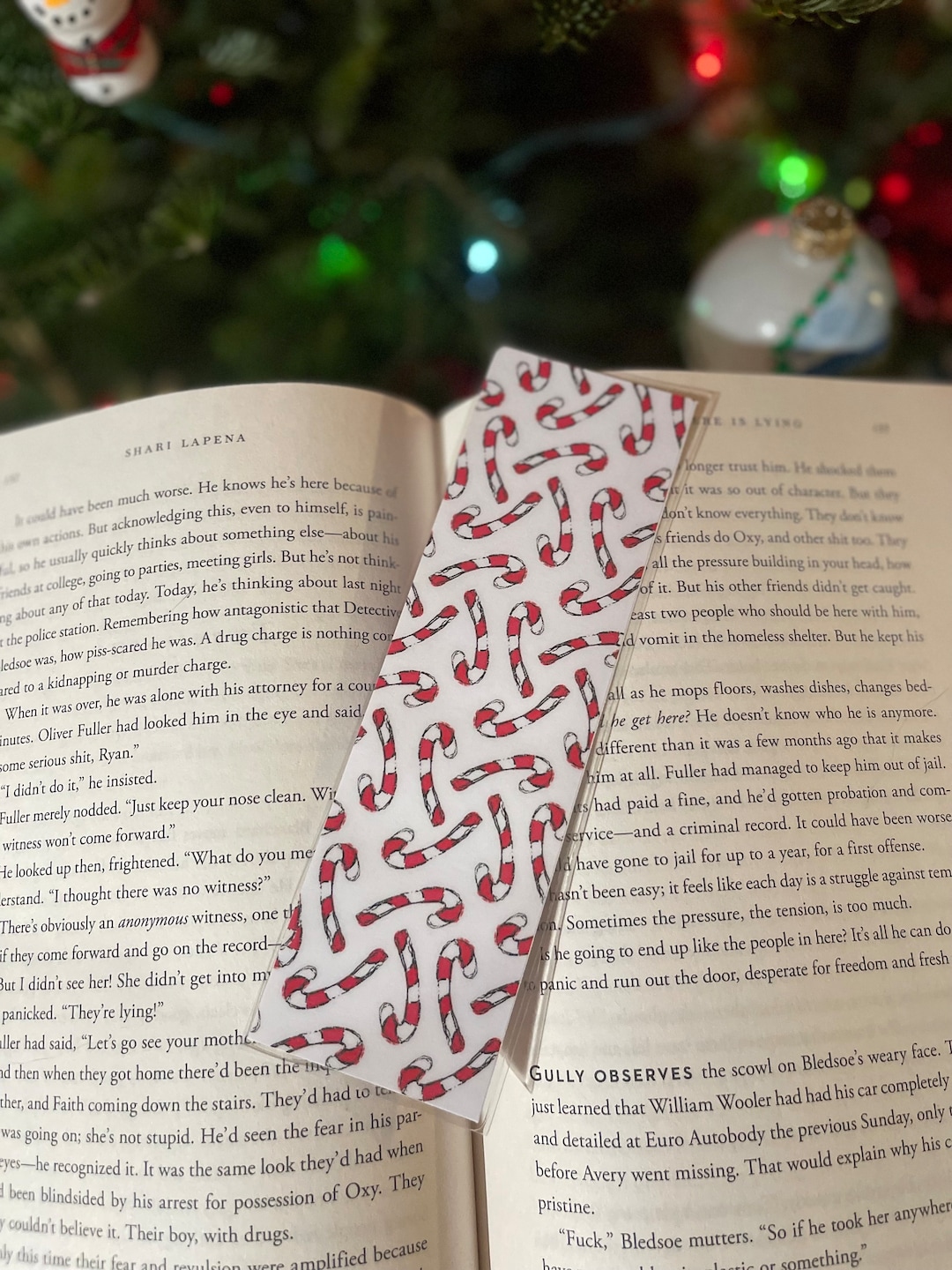Candy Cane Bookmark - Etsy UK