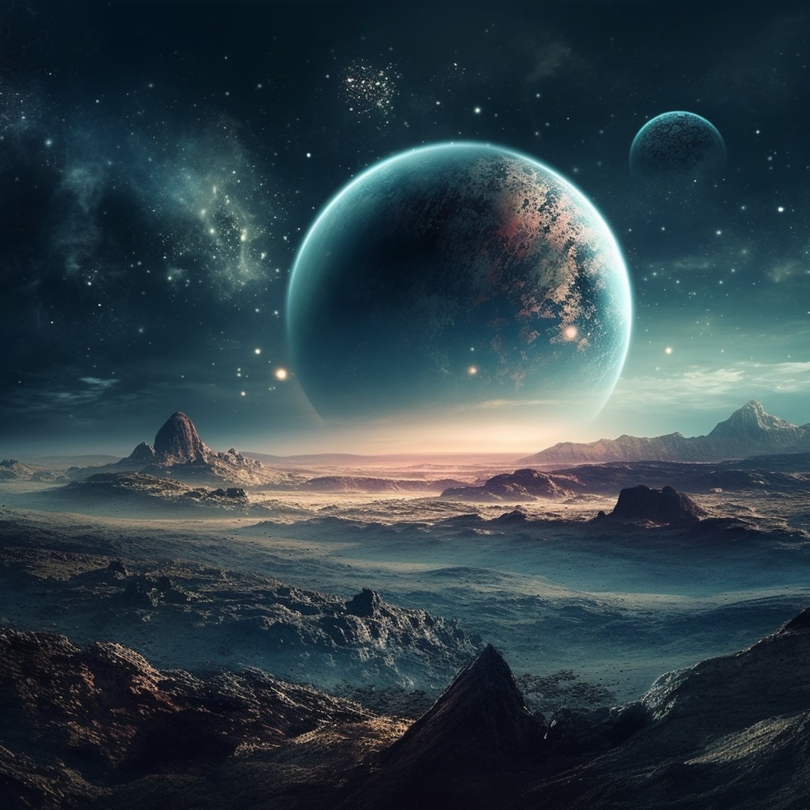 Set of 5 Planet Image, Planet/space Digital Art, Downloadable, Digital ...