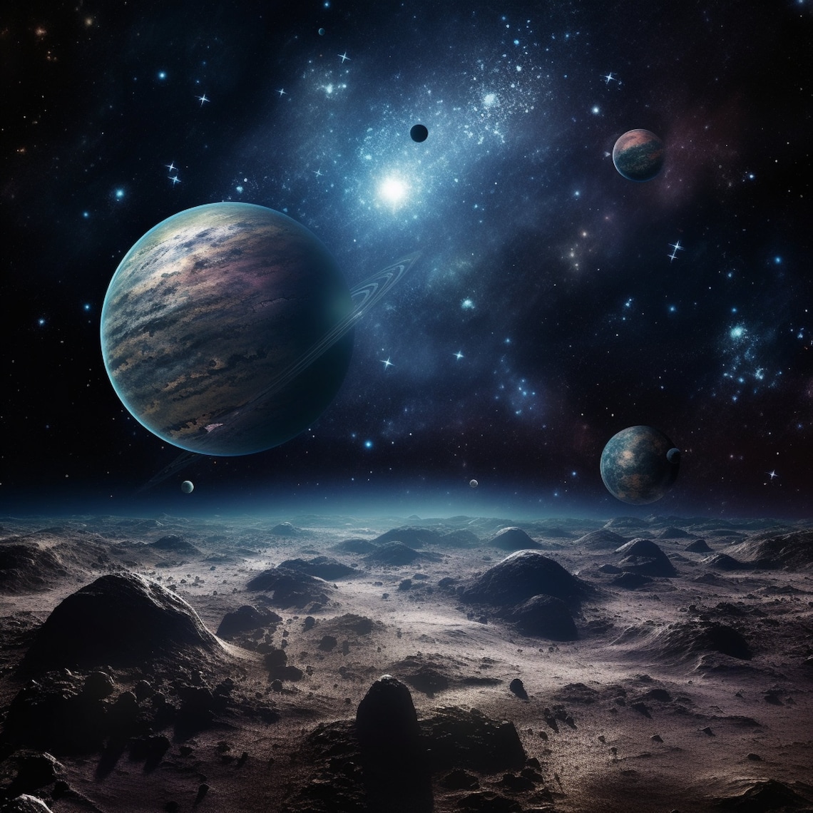 Set of 5 Planet Image, Planet/space Digital Art, Downloadable, Digital ...