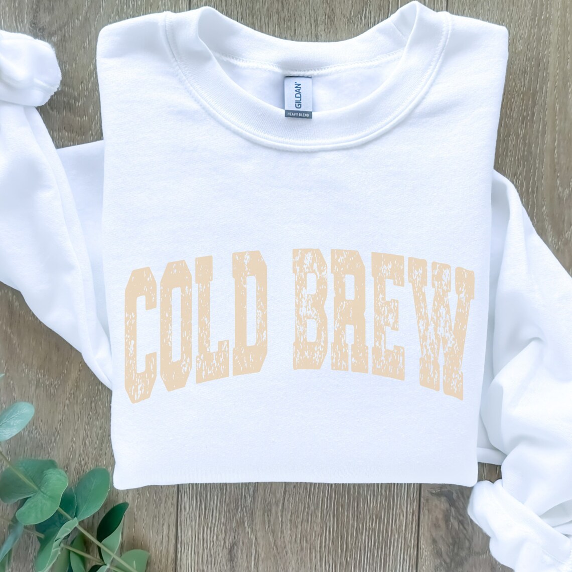 Distressed Cold Brew Sweatshirt, Coffee Lover Gift, Iced Coffee Sweater ...