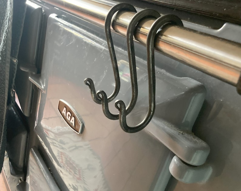 Blacksmithed S HOOKS for Aga Range Cooker Rails, Garden Hanging Baskets ...