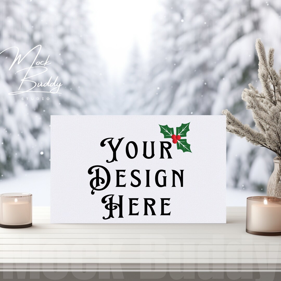 Christmas Card Mockup Winter / Holidays Greeting Card Mock - Etsy