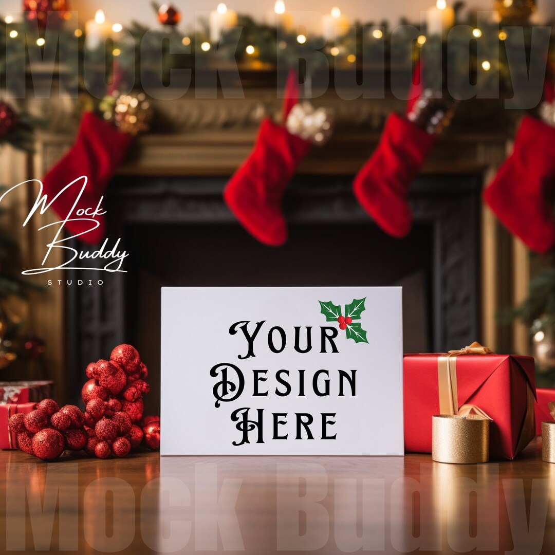 Christmas Card Mockup Winter / Holidays Greeting Card Mock - Etsy