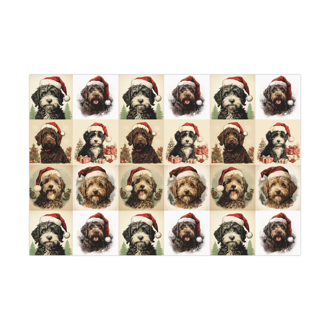 Oodles of Doodles Christmas Holiday Wrapping Paper Goldendoodle ...