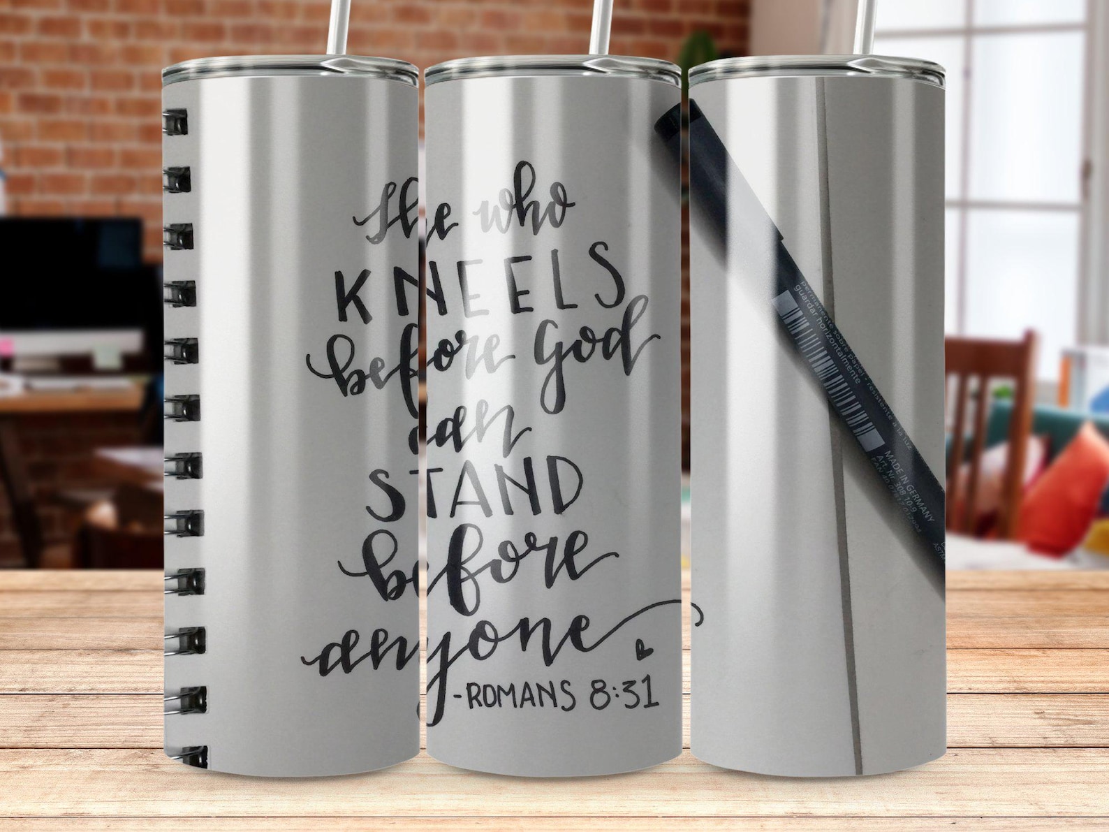 Inspirational Bible Verse Digital Tumbler Wrap, Religious Quote Romans ...