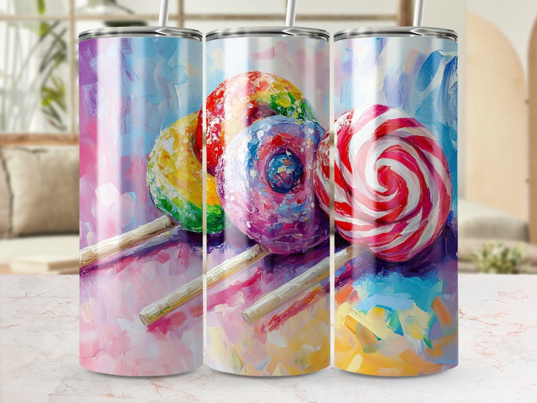 Colorful Abstract Lollipop Digital Art, High Quality Tumbler Wrap ...