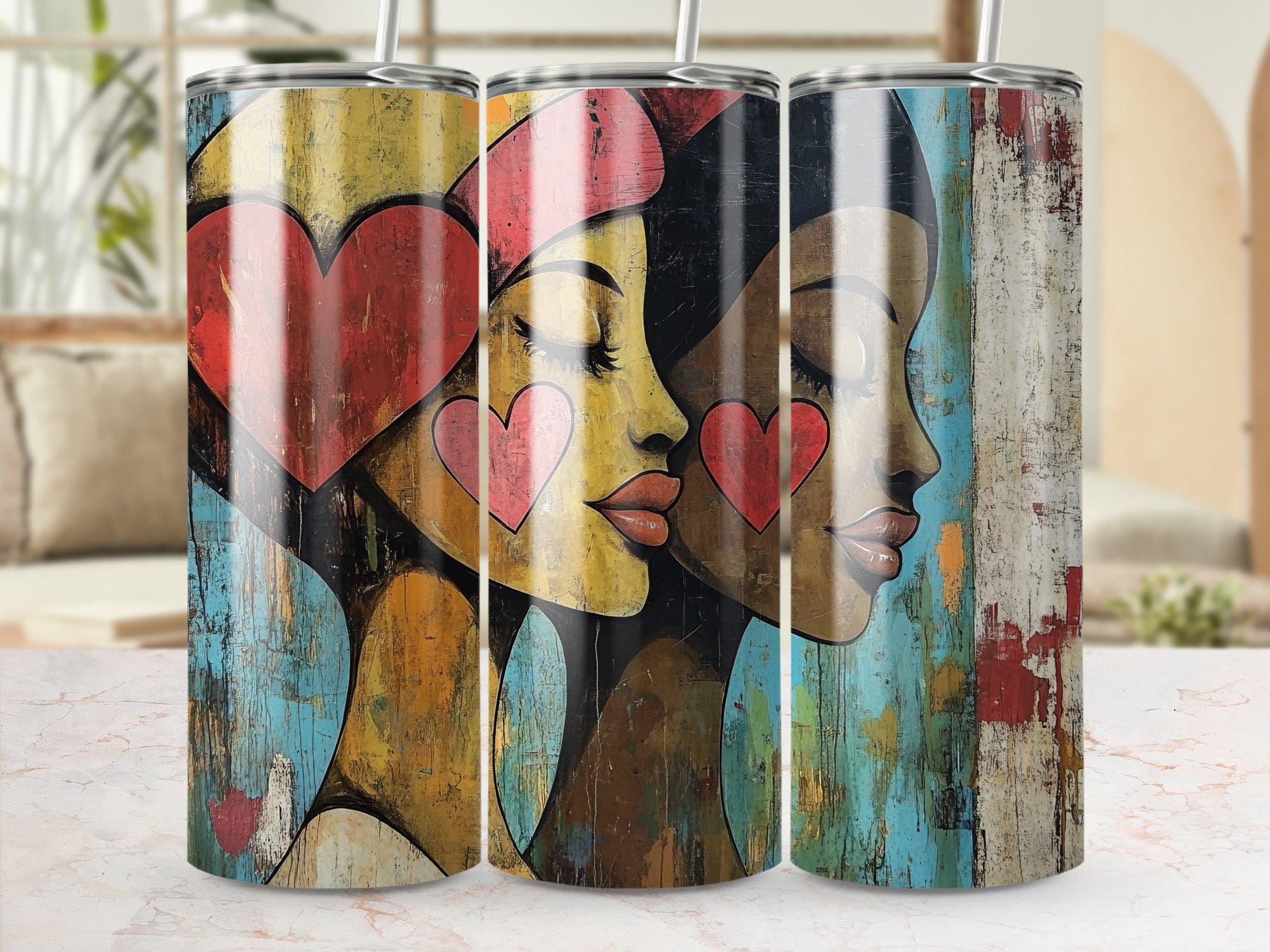 Tumbler Wraps Digital PNG SVG, Multicultural Art Tumbler Wrap ...