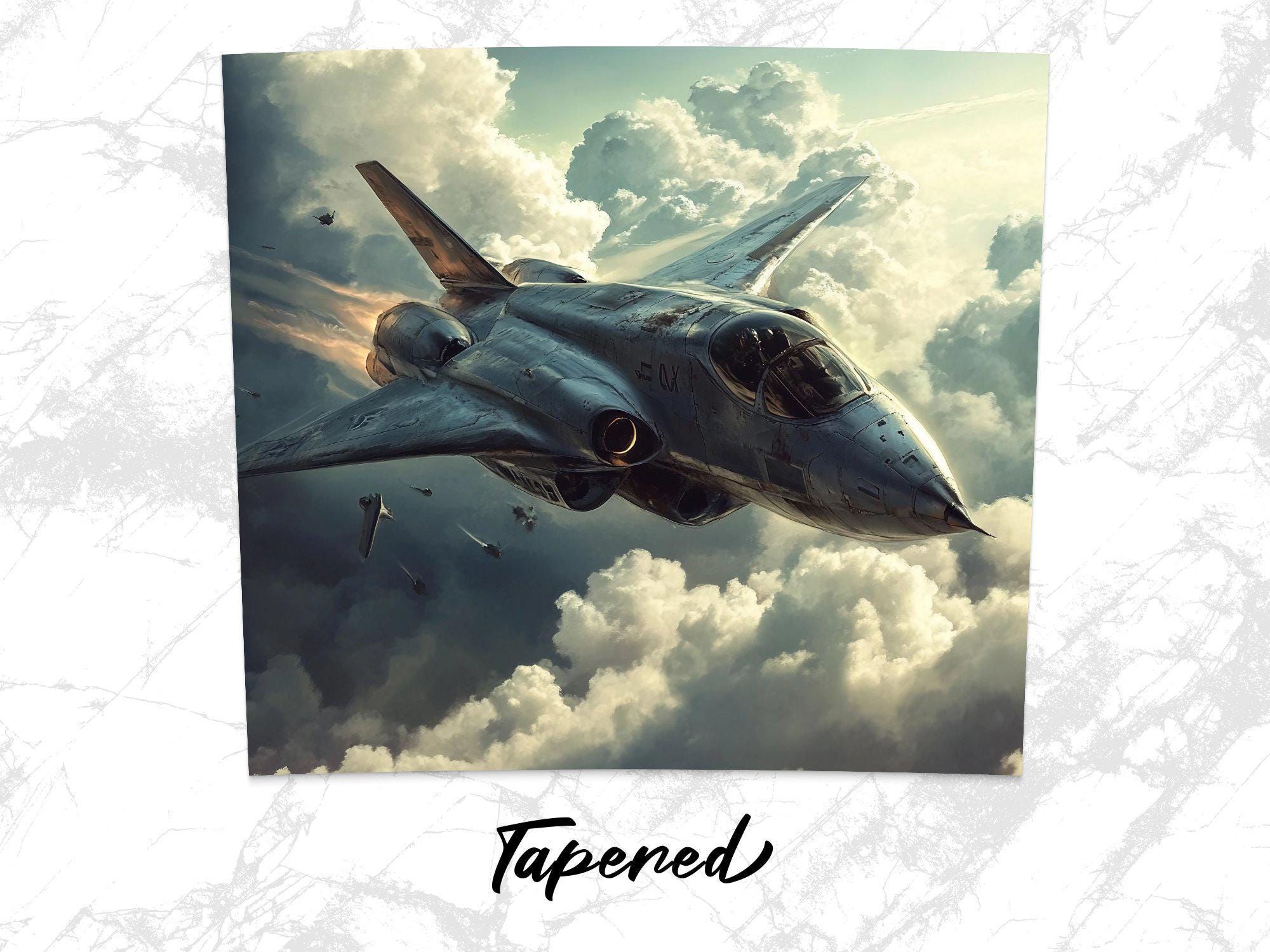 Fighter Jet Digital Art Tumbler Wrap PNG SVG, Airplane Tumbler Wrap ...