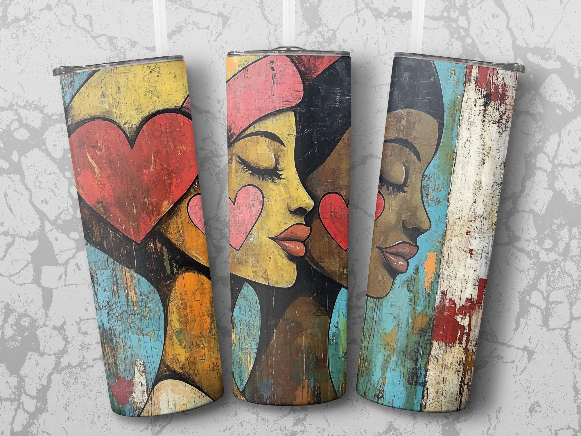 Tumbler Wraps Digital PNG SVG, Multicultural Art Tumbler Wrap ...