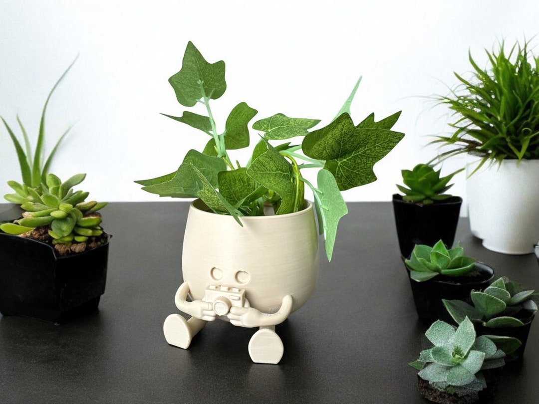 Cute Happy Face Planter - Camera Pot Gift for Photographer Lovers ...