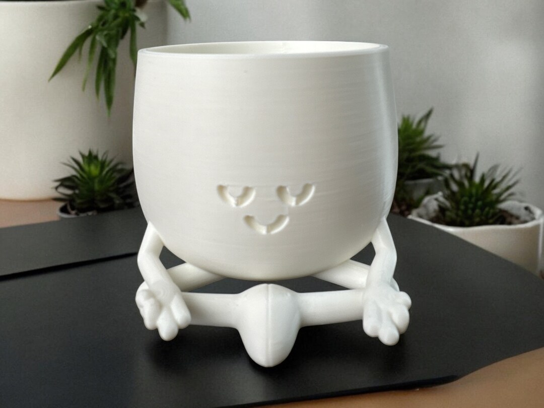 Cute Happy Face Planter, Yoga Pot, Gift for Yoga Lovers, Great Home ...