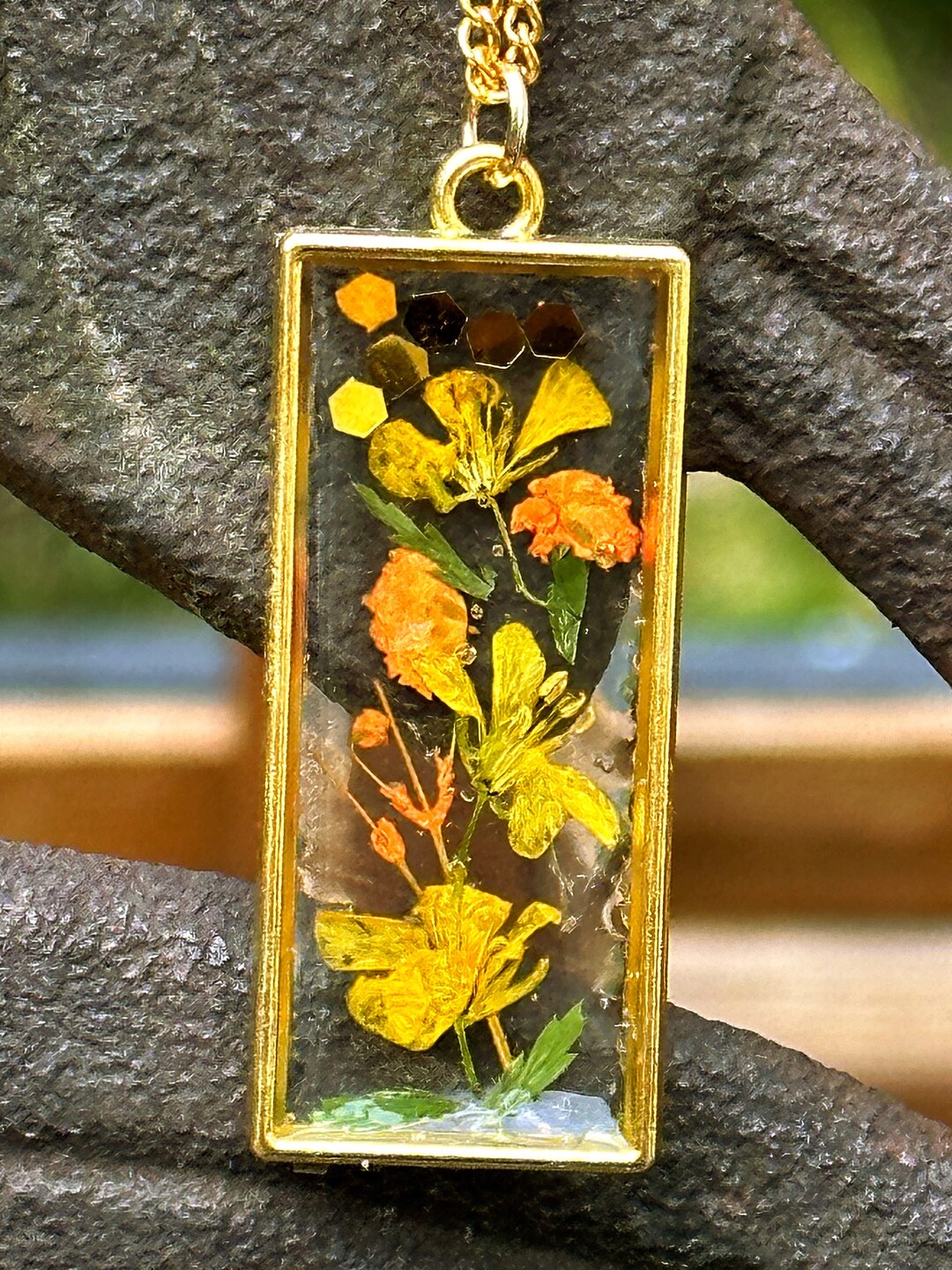 Handmade Pressed Flower Resin Pendant. Perfect Gift for Her or Treat ...