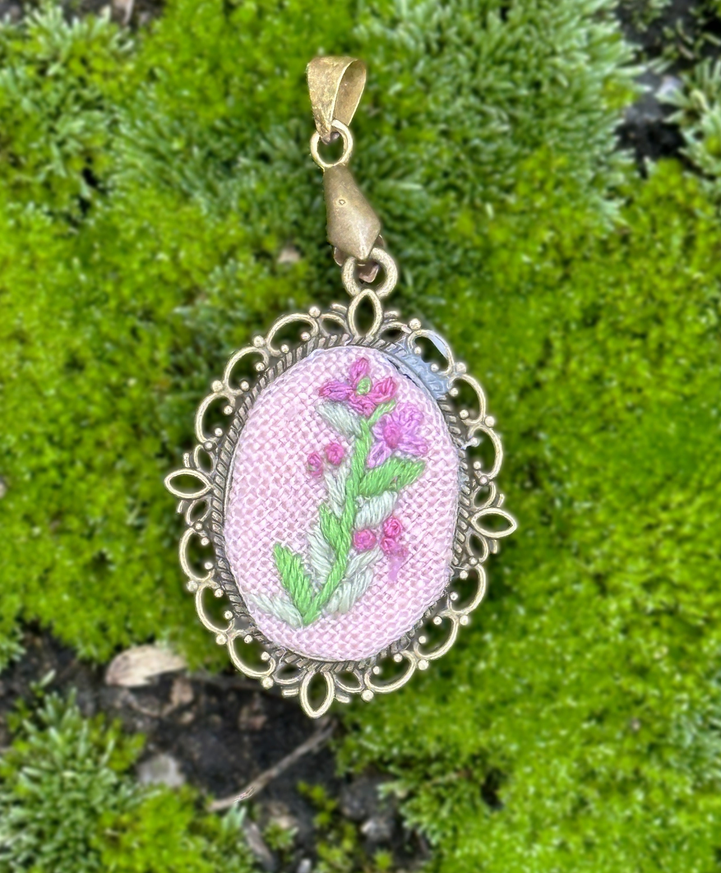 Hand Embroidered Pendants - Etsy