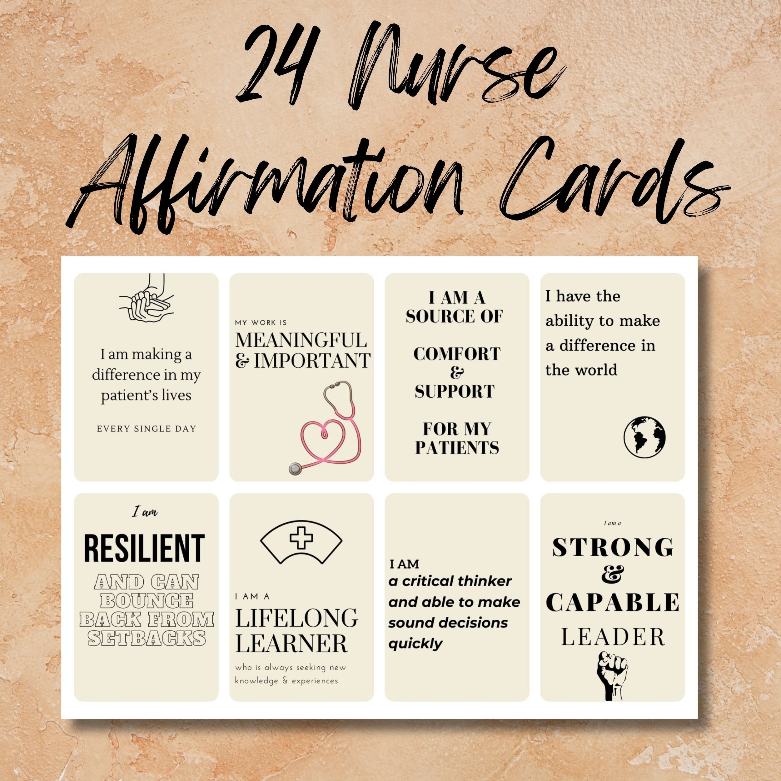 Nurse Affirmation Cards for Stress & Anxiety - Positive and Empowering ...