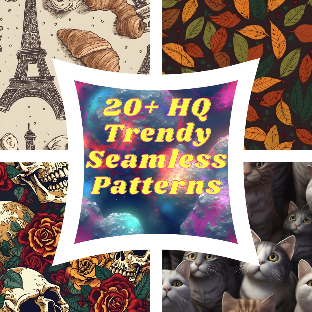 20+ Trendy HQ Patterns Seamless HQ Pattern Pack - Digital Paper, 3D ...