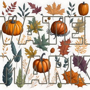50+ Thanksgiving Clip Art - Pumpkins - Leaves - Food - Commercial Use ...