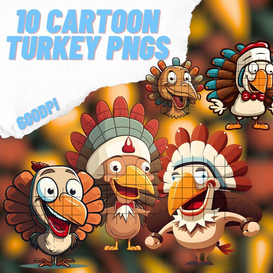Happy Thanksgiving Clipart Stickers - Fall Sticker Turkey - 10 Pack ...