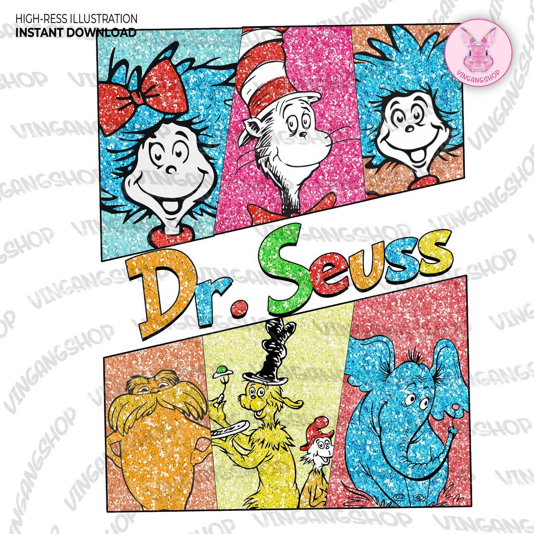 Reading Day Png, Thing 1 Thing 2 Png, Read Across America Png, Glitter ...