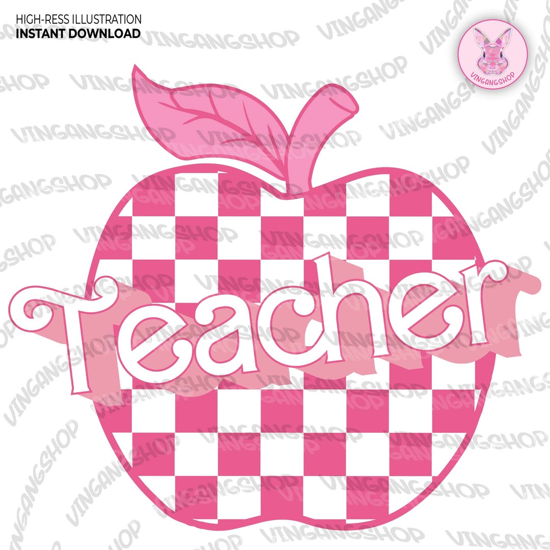 Checkered Apple Teacher Svg Babe Teacher Svg School 2023 in - Etsy