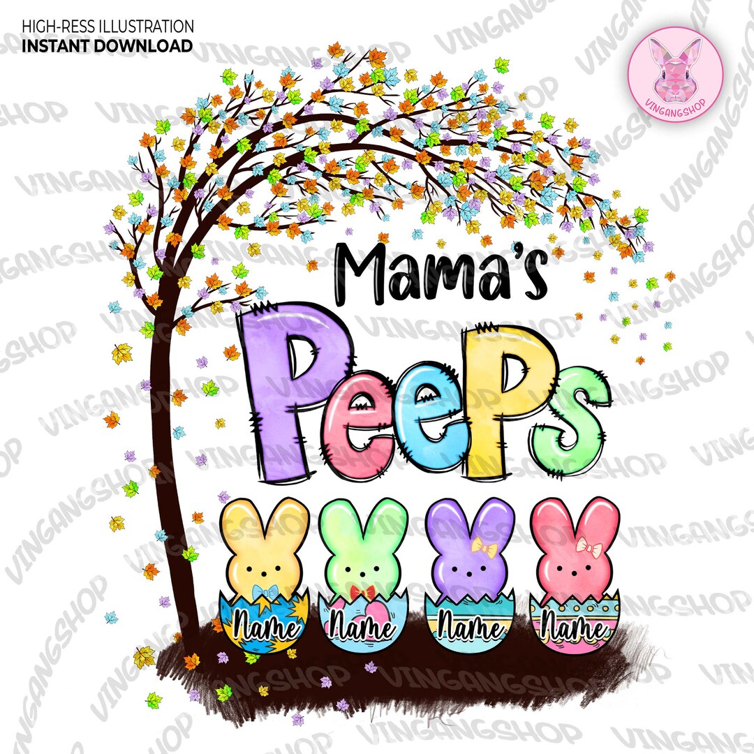 This Mama Loves Her Peeps Png, Mama Cute Easter Day Name Kids Png ...