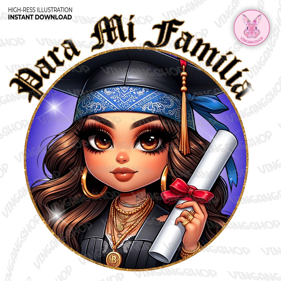 Para Mi Familia Chicano Png, Graduation Chibi Style Png, Educated ...