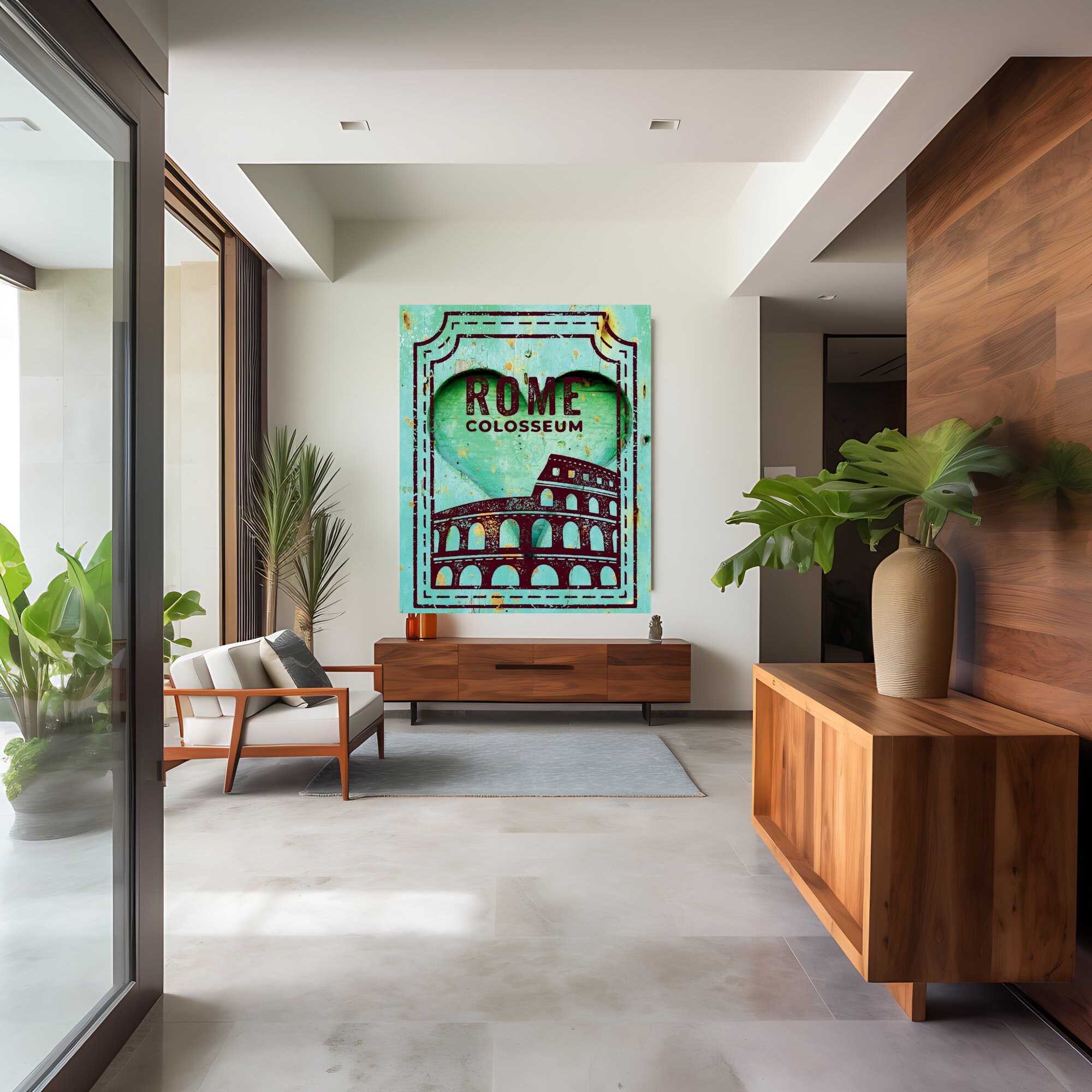 Colosseum, Rome Wall Art, Heart Shapes, Italy Wall Art, Turquoise Art ...