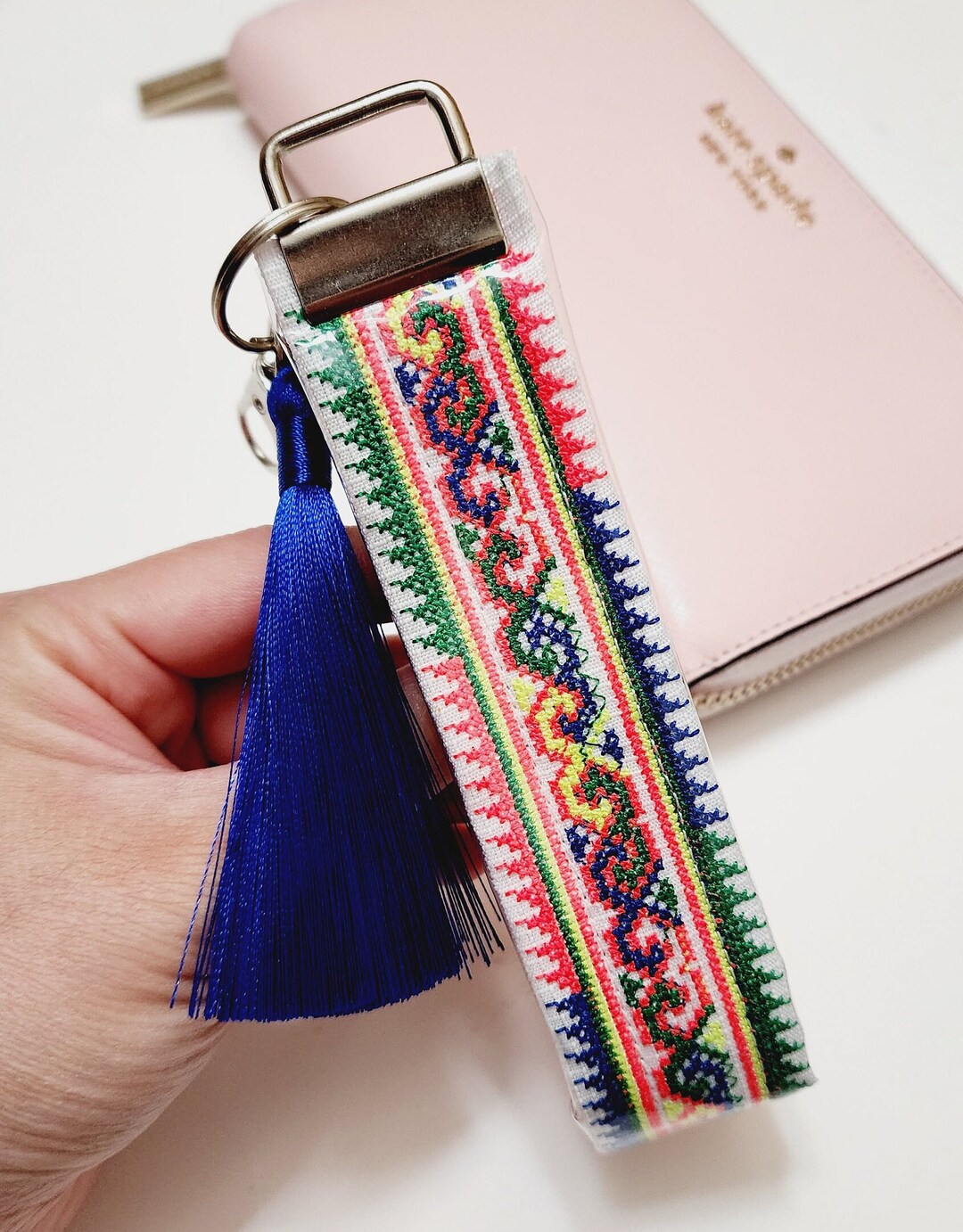 Hmong Key Fob elephant Foot Pattern - Etsy