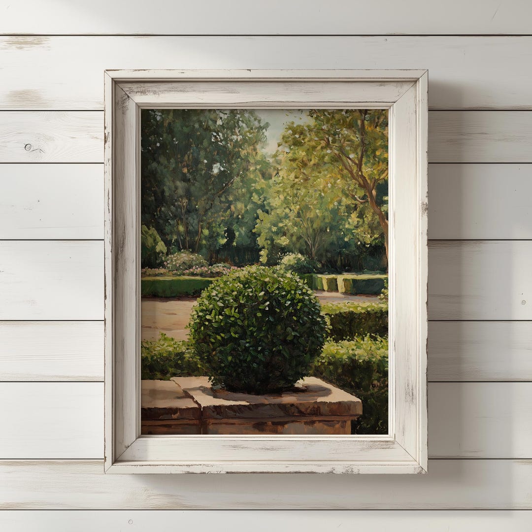 Boxwood Garden Formal Shrub Botanical Greenery | Digital Download ...