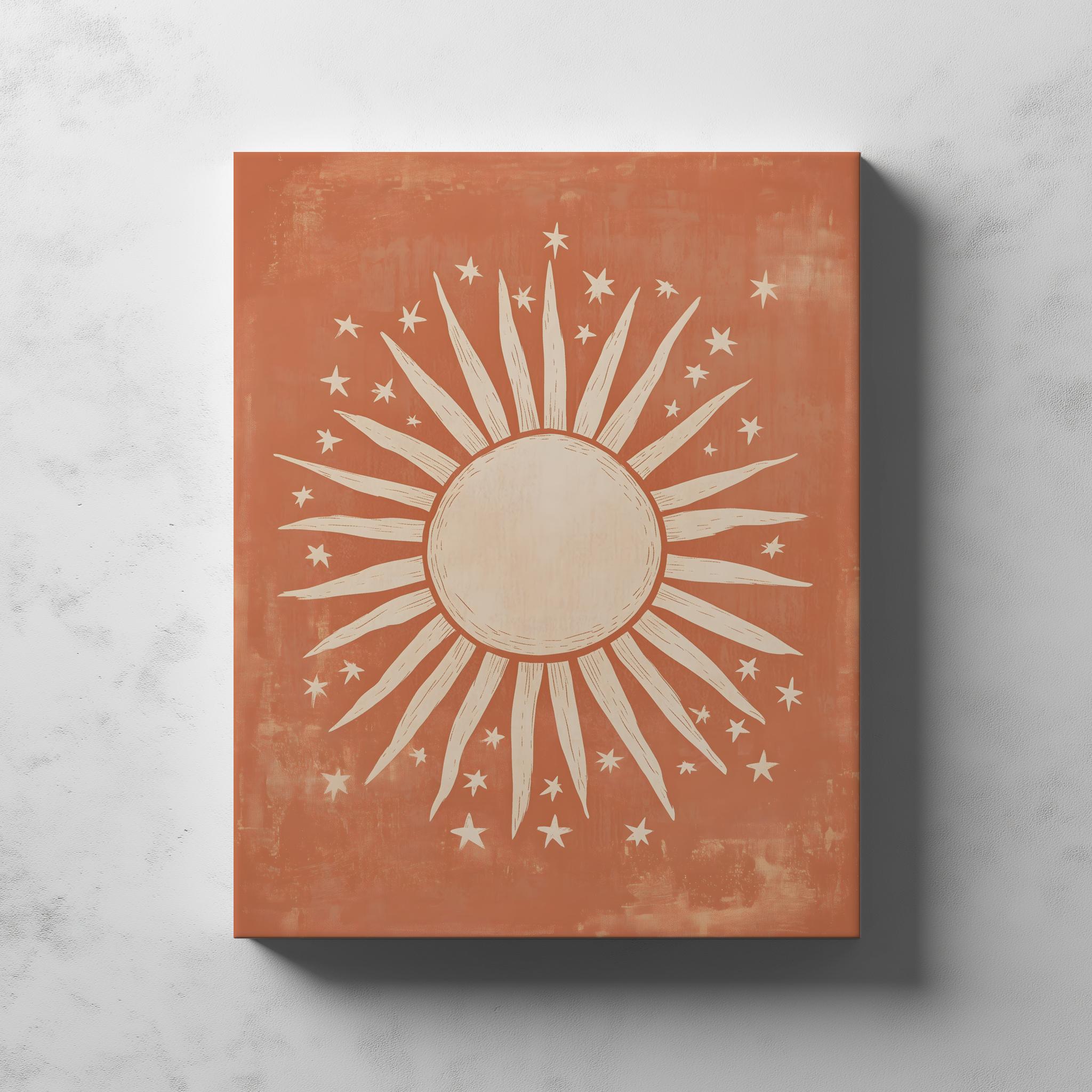 Terracotta Sun Print: Boho Warm Earth Tone Wall Art (digital Download ...