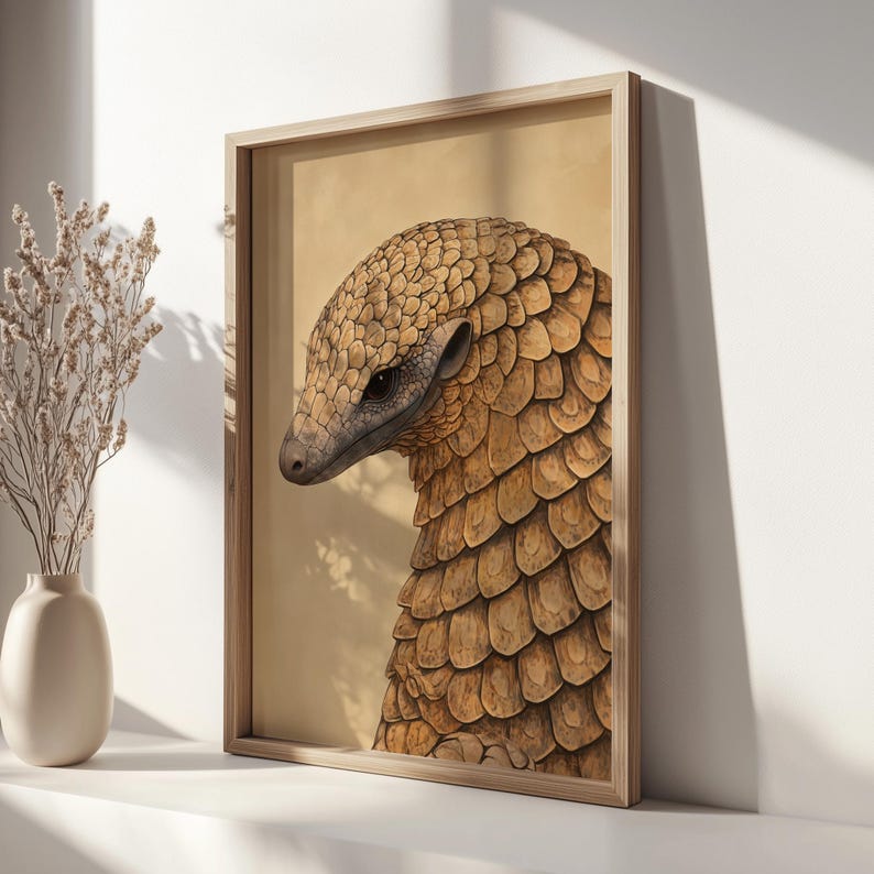 Pangolin Ukiyoe Art Japanese Wildlife Decor, | Coffee Wall Art ...