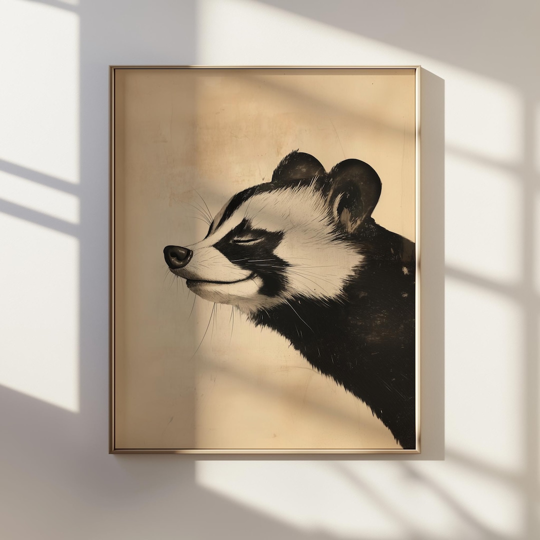 Ukiyo-e Skunk Print: Japanese Wildlife Art, Boho Decor (digital ...
