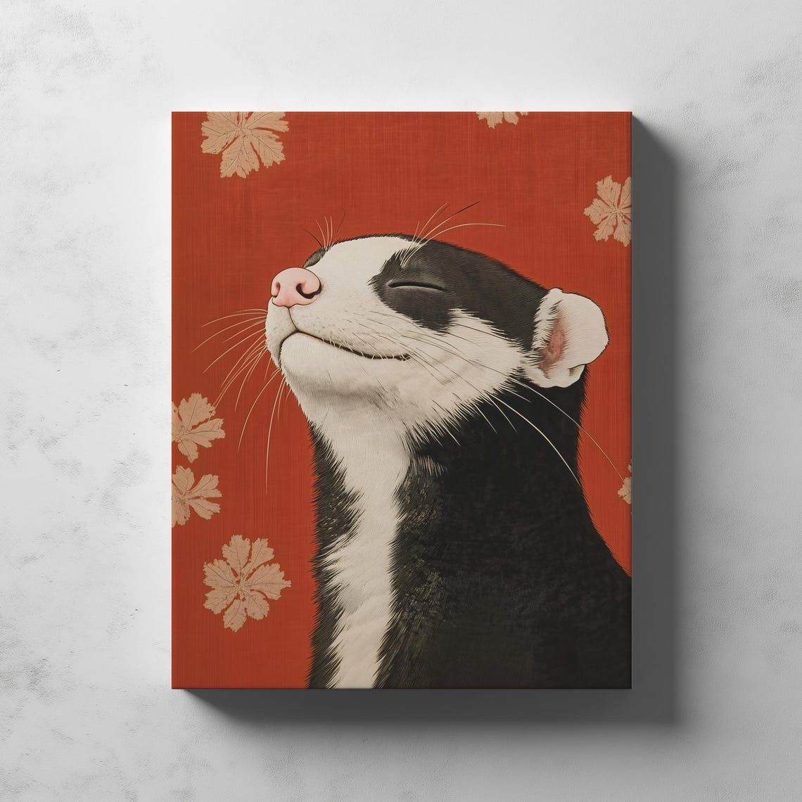 Ukiyo-e Ferret Portrait: Japanese Ink Animal Art Print (digital ...