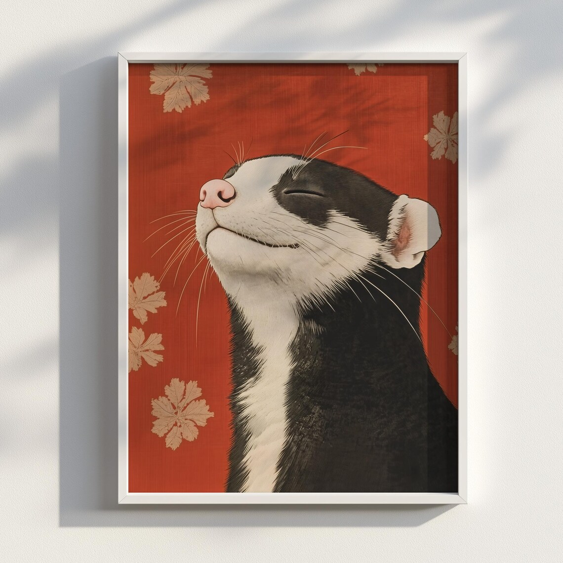 Ukiyo-e Ferret Portrait: Japanese Ink Animal Art Print (digital ...