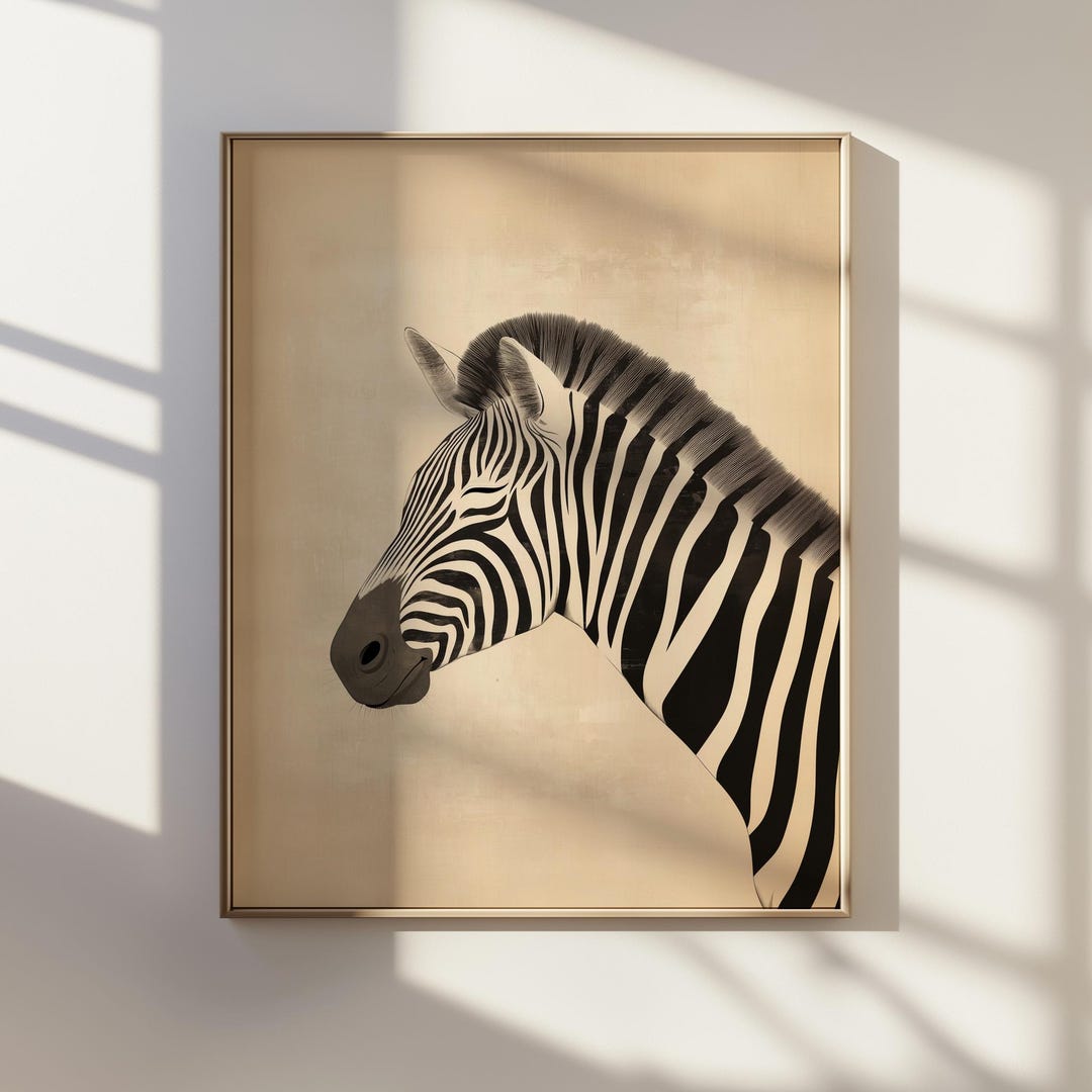 Ukiyo-e Zebra Digital Print, Japanese Zebra Wall Art, Safari Animal ...
